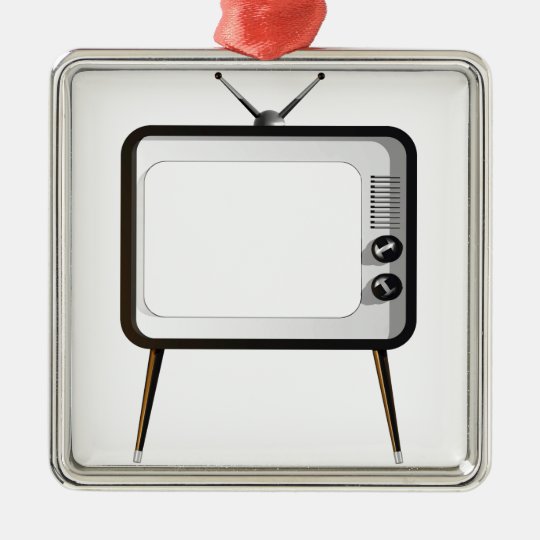 TV with empty screen Metal Ornament | Zazzle.com