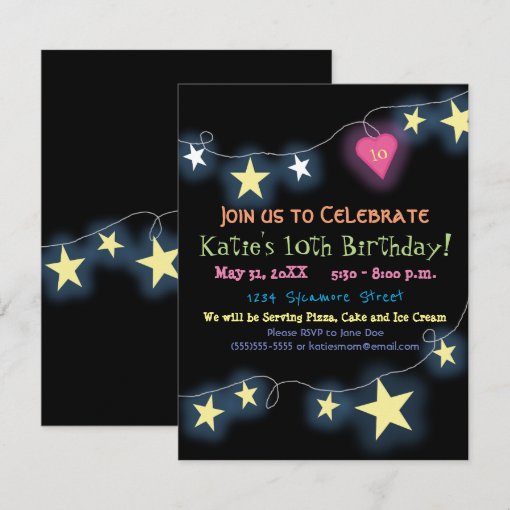 Tween Birthday Girl Colorful Party Invitation | Zazzle