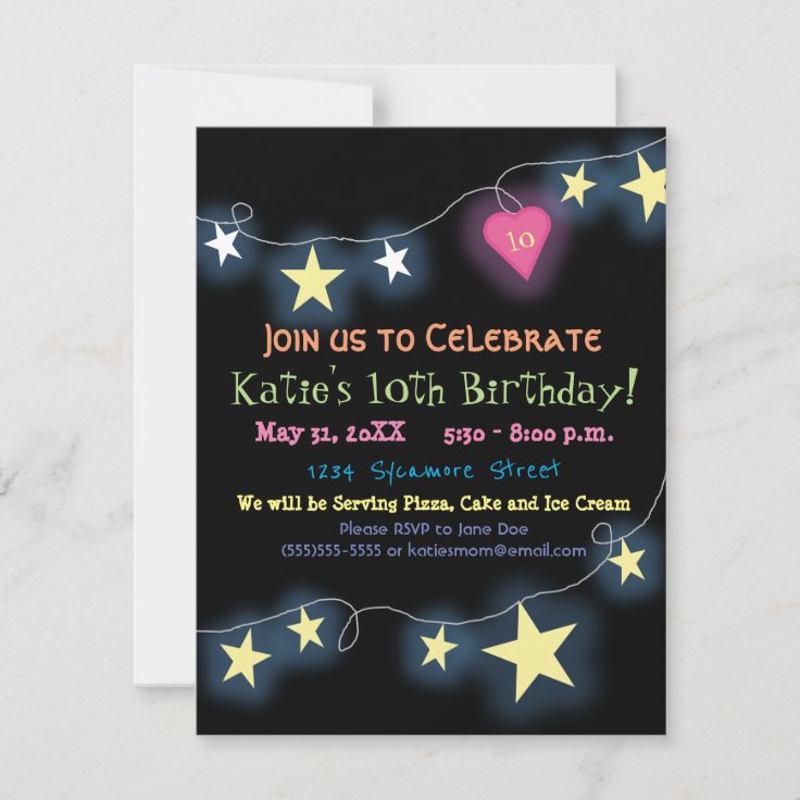Tween Birthday Girl Colorful Party Invitation | Zazzle