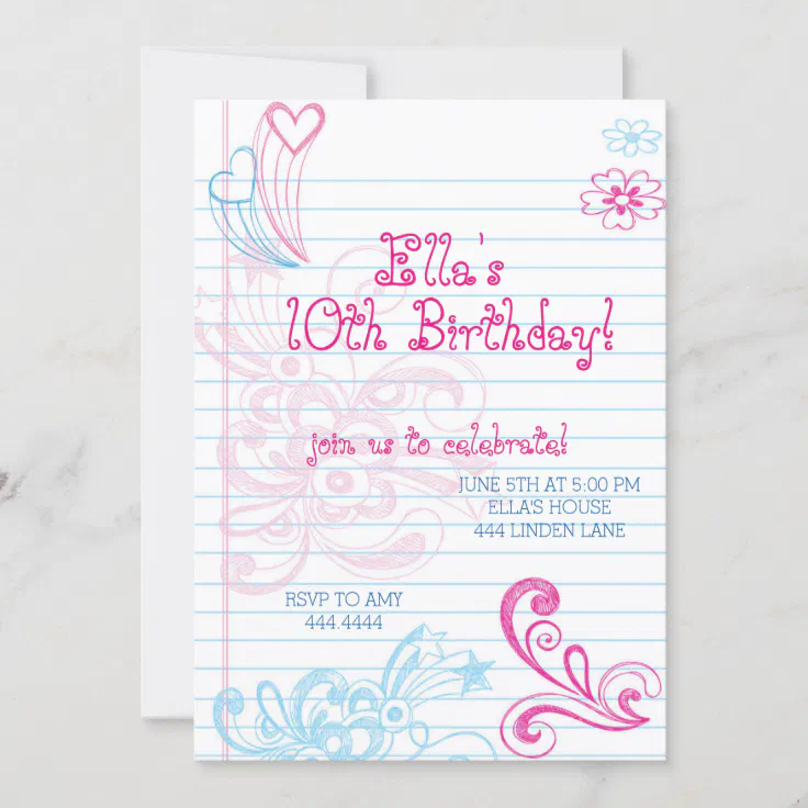 Tween Teenager Birthday Party Invitations | Zazzle