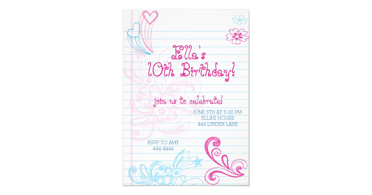 Tween Teenager Birthday Party Invitations | Zazzle.com
