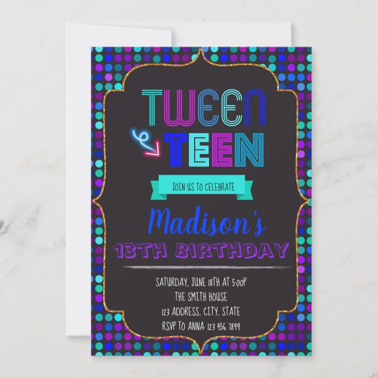 Tween to teen party invitation | Zazzle
