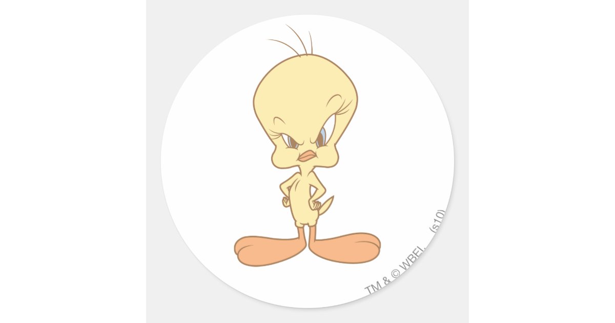 TWEETY™ Angry Classic Round Sticker | Zazzle