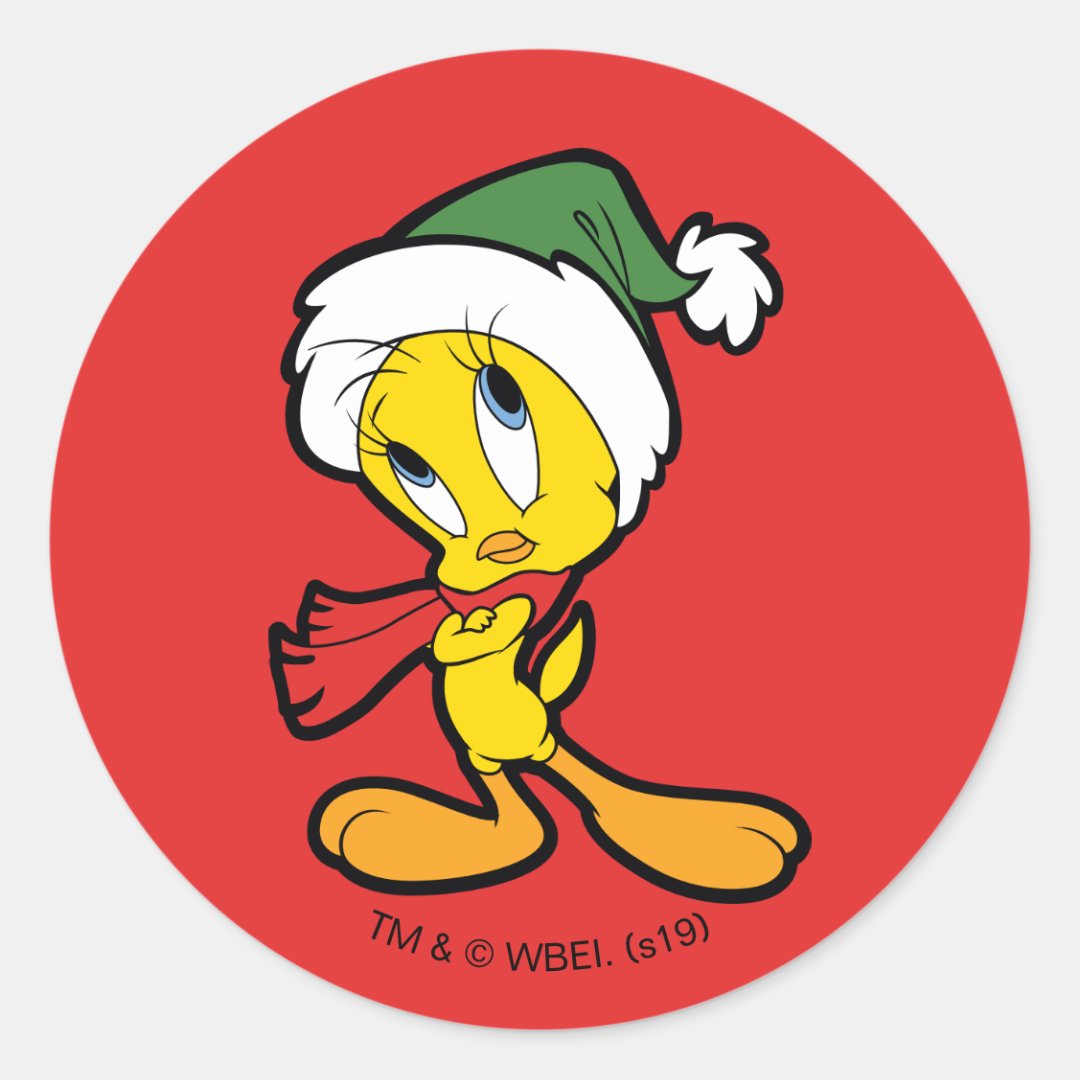 TWEETY™ Christmas Thoughts Classic Round Sticker | Zazzle
