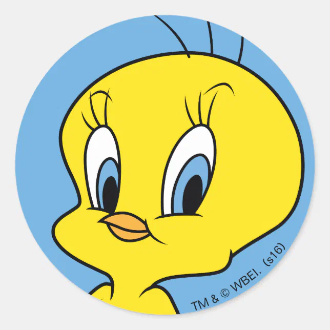 TWEETY™ | Clever Bird Classic Round Sticker | Zazzle
