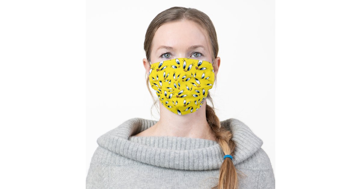 TWEETY™ Face Pattern Adult Cloth Face Mask | Zazzle