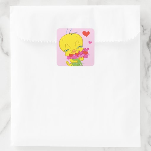 Tweety Hearts Square Sticker | Zazzle