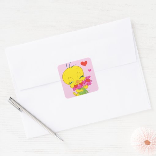 Tweety Hearts Square Sticker | Zazzle