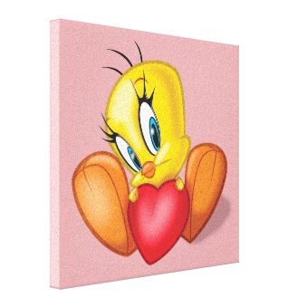 Tweety Holding Heart Canvas Print | Zazzle