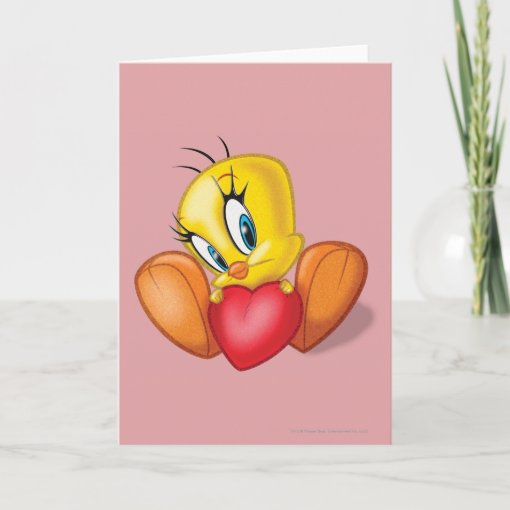 Tweety Holding Heart Card | Zazzle