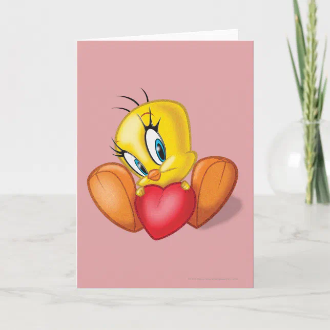 TWEETY™ Holding Heart Card | Zazzle