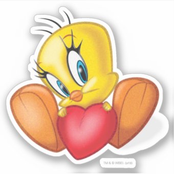 TWEETY™ Holding Heart Sticker | Zazzle