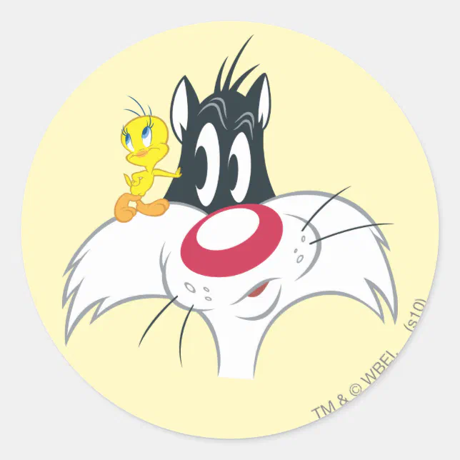 TWEETY™ In Action Pose 12 Classic Round Sticker | Zazzle