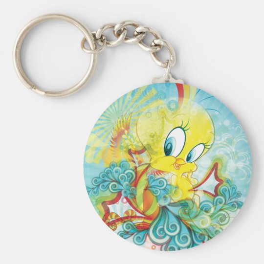 Tweety In Blue Wave Keychain | Zazzle.com