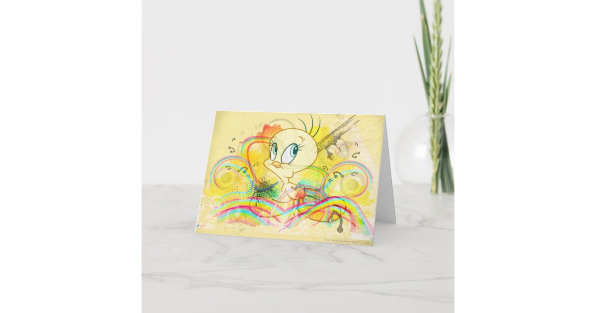 TWEETY™ In Rainbows Card | Zazzle