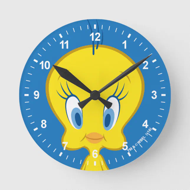 TWEETY™ | Innocent Little Bird Round Clock | Zazzle