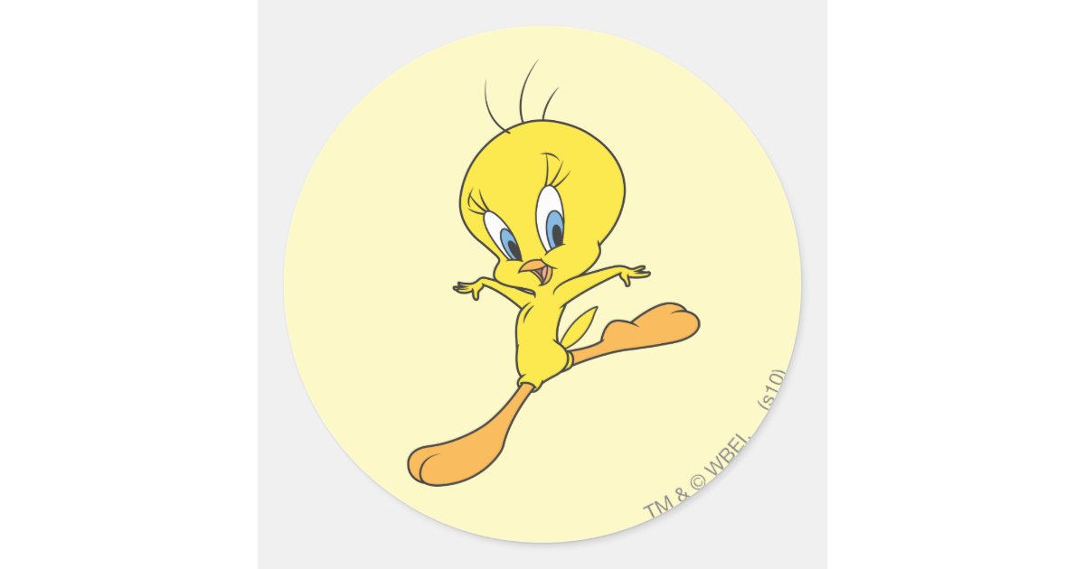 TWEETY™ Landing Classic Round Sticker | Zazzle