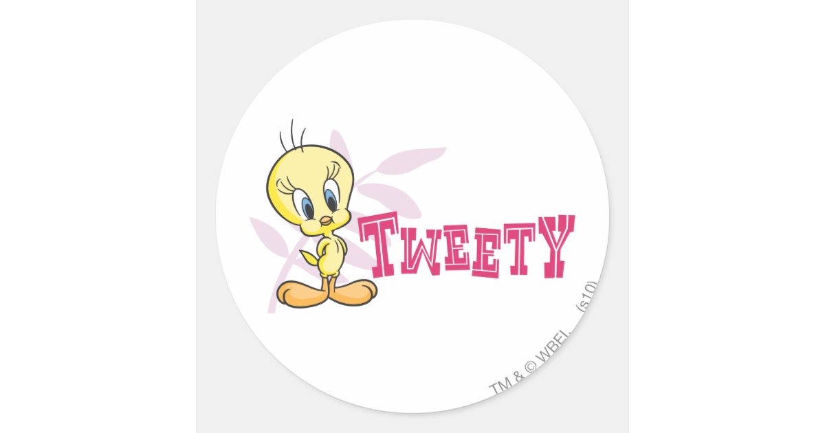 "TWEETY™" Pink Classic Round Sticker | Zazzle