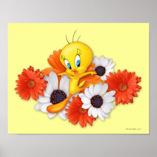 Tweety With Daisies Poster | Zazzle.com