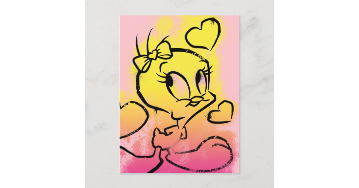 TWEETY™ With Hearts Postcard | Zazzle