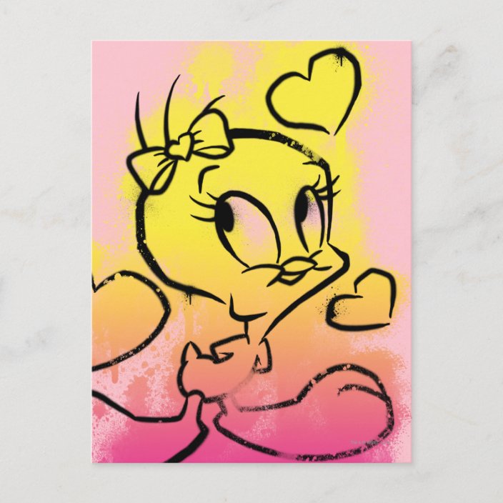 TWEETY™ With Hearts Postcard | Zazzle.com