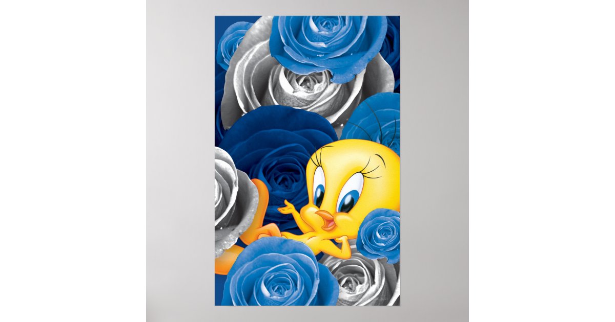 TWEETY™ With Roses Poster | Zazzle