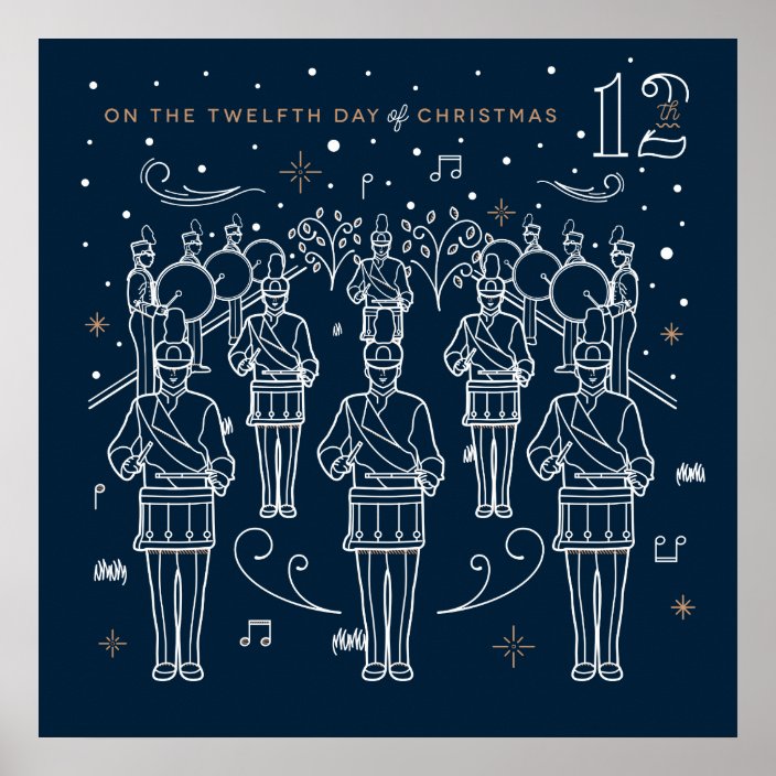 Twelfth Day of Christmas Poster 24x24 | Zazzle.com