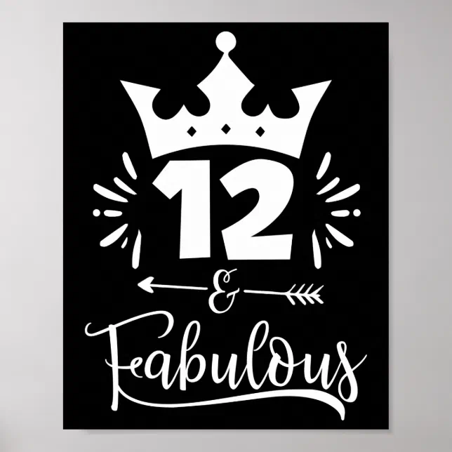 Twelve And Fabulous Birthday 12 Year Old Birthday Poster | Zazzle
