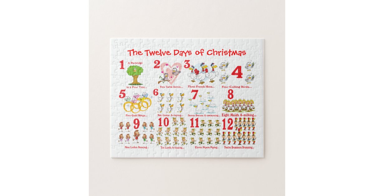 Twelve Days of Christmas Jigsaw Puzzle | Zazzle