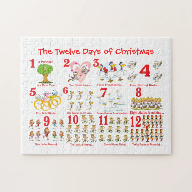 Twelve Days of Christmas Jigsaw Puzzle | Zazzle