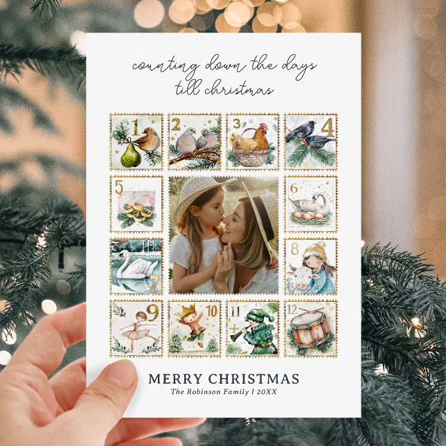 Twelve Days of Christmas Photo Holiday Card | Zazzle