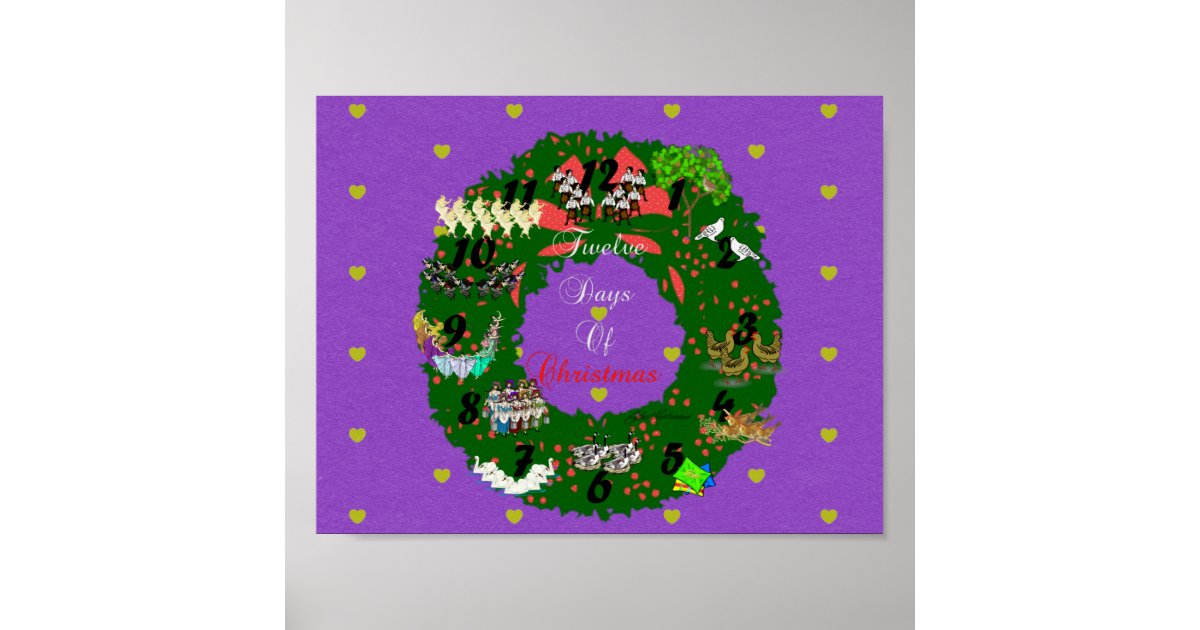 Twelve Days of Christmas Poster | Zazzle
