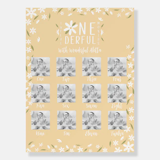 "Twelve Months Of Me" First Birthday Sign | Zazzle