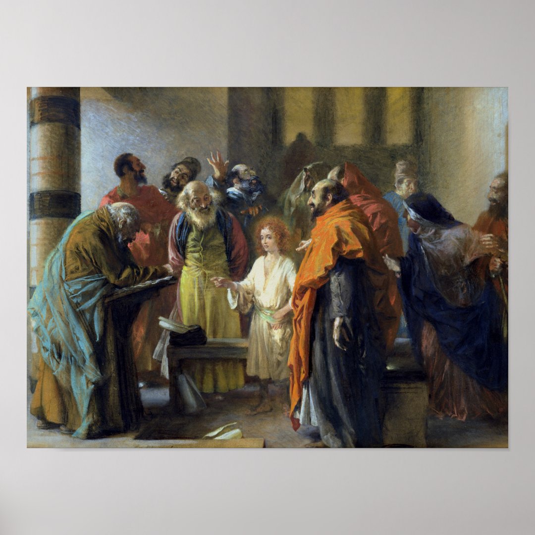 Twelve-year old Jesus in the Temple, 1851 Poster | Zazzle