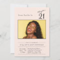 Twenty-first Blush Pink 21st Birthday Party Photo Invitation | Zazzle
