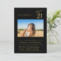 Twenty-first Gold 21st Birthday Party Photo Invitation | Zazzle