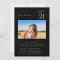 Twenty-first Gold 21st Birthday Party Photo Invitation | Zazzle