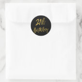 Twenty First Gold Foil Birthday Sticker | Zazzle