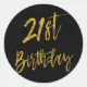 Twenty First Gold Foil Birthday Sticker | Zazzle