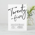 Twenty Five | Modern 25th Birthday Party Invitation | Zazzle