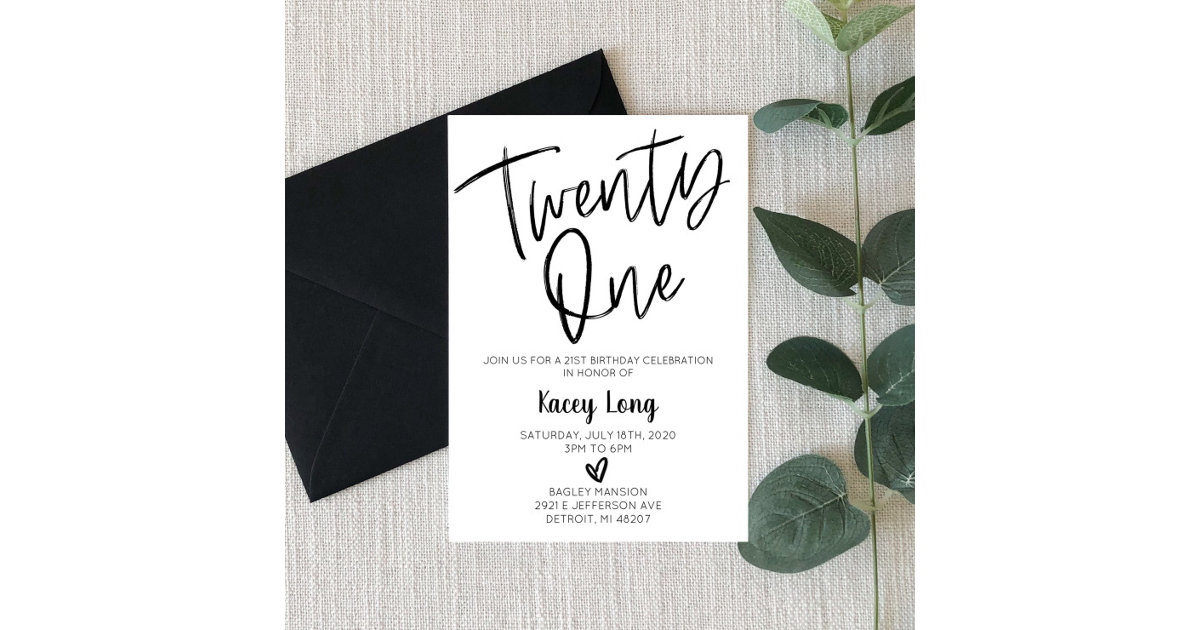 Twenty One 21st Birthday Invitation | Zazzle