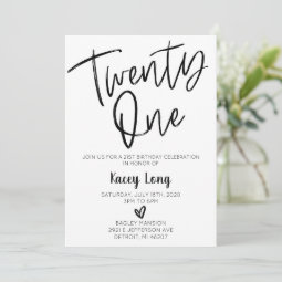 Twenty One 21st Birthday Invitation | Zazzle