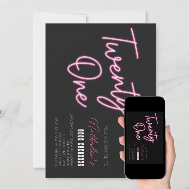 Twenty One 21st Birthday Party Invitation | Zazzle