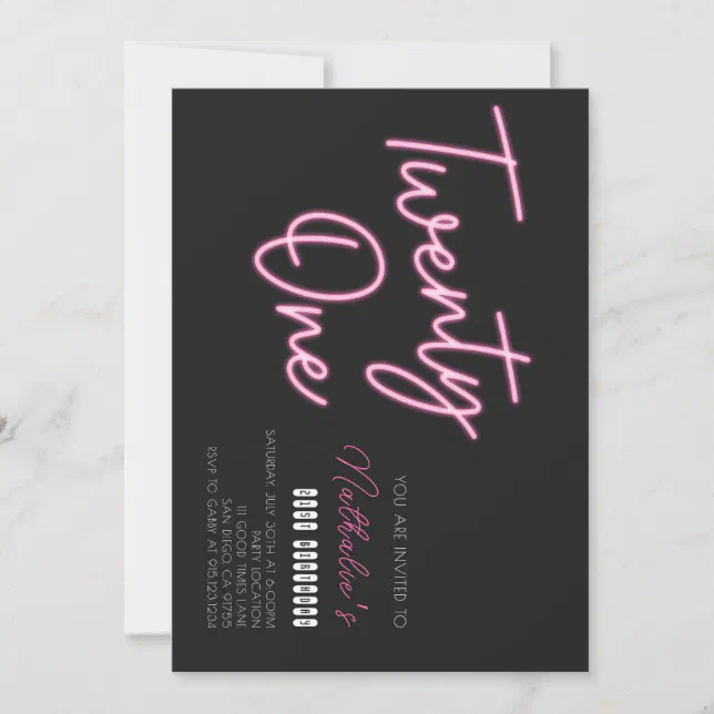 Twenty One 21st Birthday Party Invitation | Zazzle