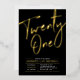 Twenty One Lettering Black 21st Birthday Party Foil Invitation | Zazzle