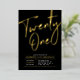 Twenty One Lettering Black 21st Birthday Party Foil Invitation | Zazzle