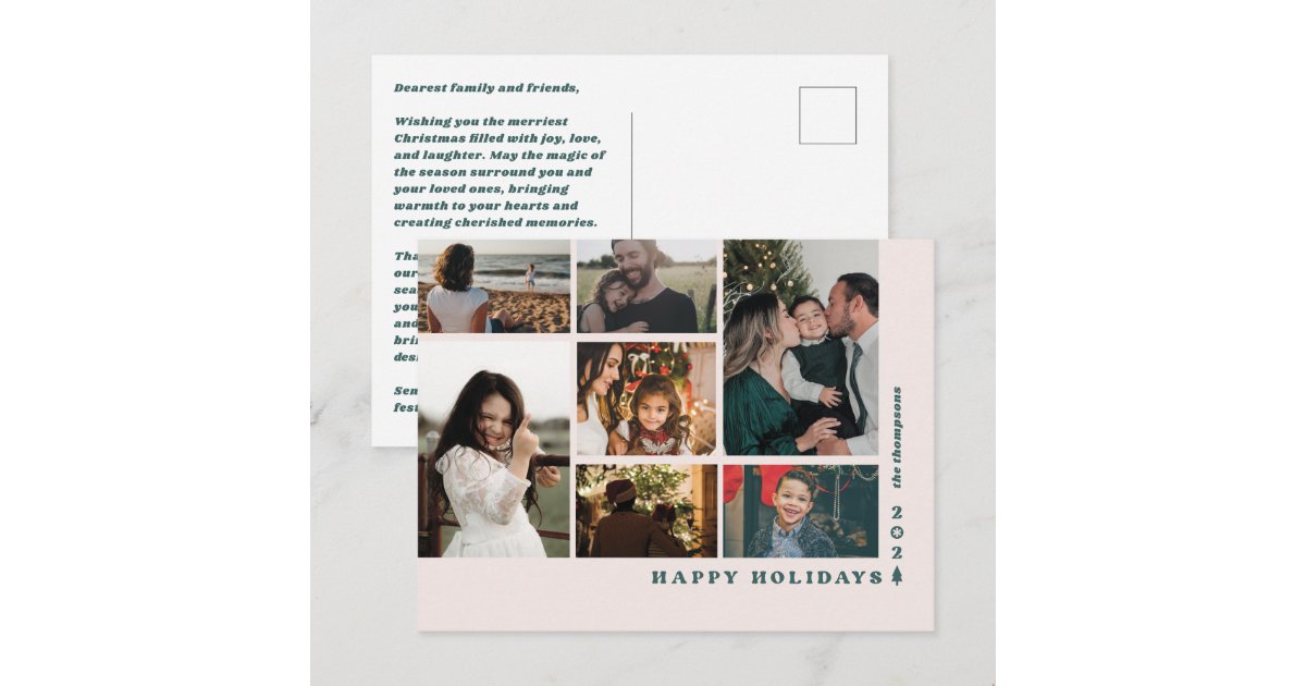 Twenty Twenty Tree Multi-Photo Holiday Postcard | Zazzle