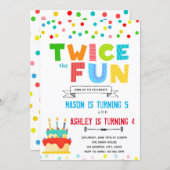 Twice the fun joint birthday card | Zazzle