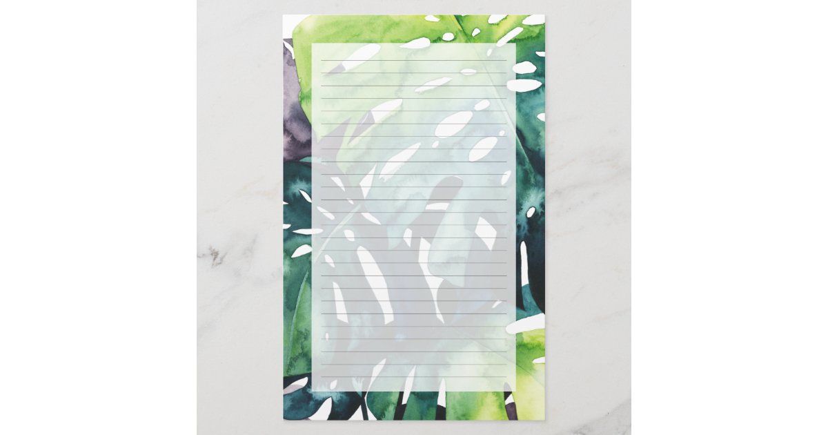 Twilight Palms - Split Leaf Stationery | Zazzle