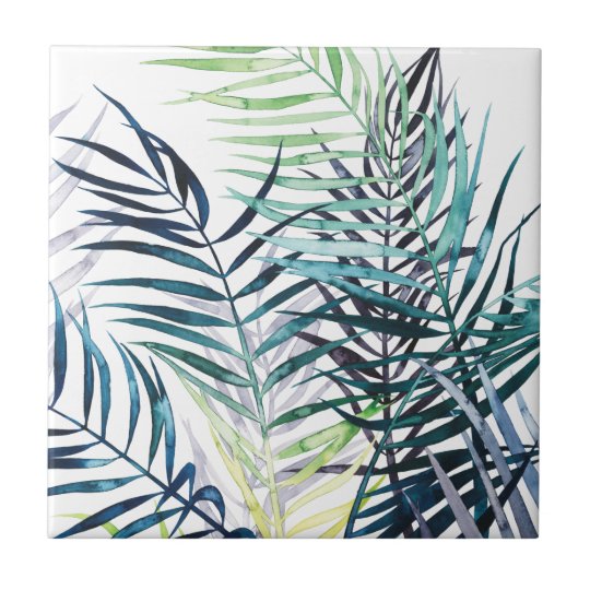 Twilight Palms - Tropical Leaves Ceramic Tile | Zazzle.com